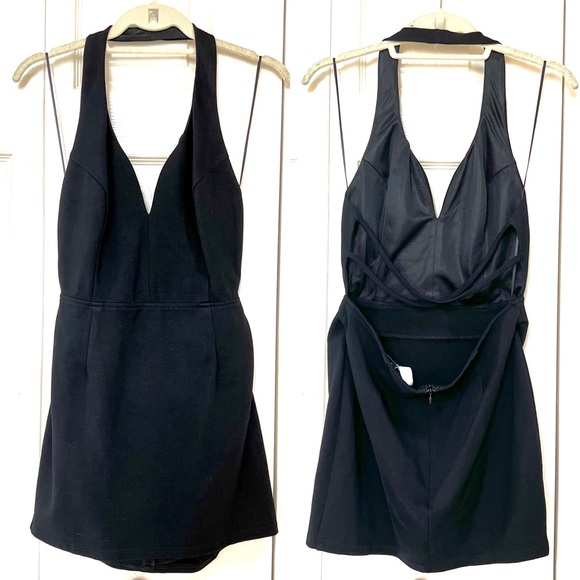 Gab & Kate | Dresses | Nwt Gab Kate Black Open Back Halter Mini Dress ...